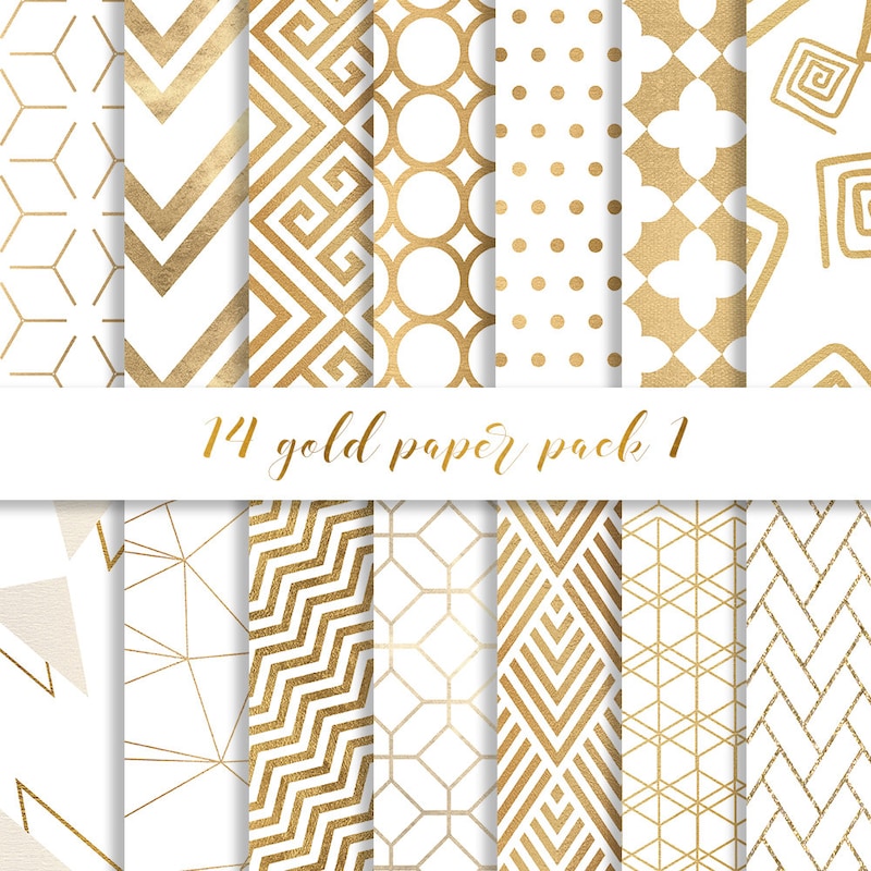 Gold Scrapbook Paper - Etsy
