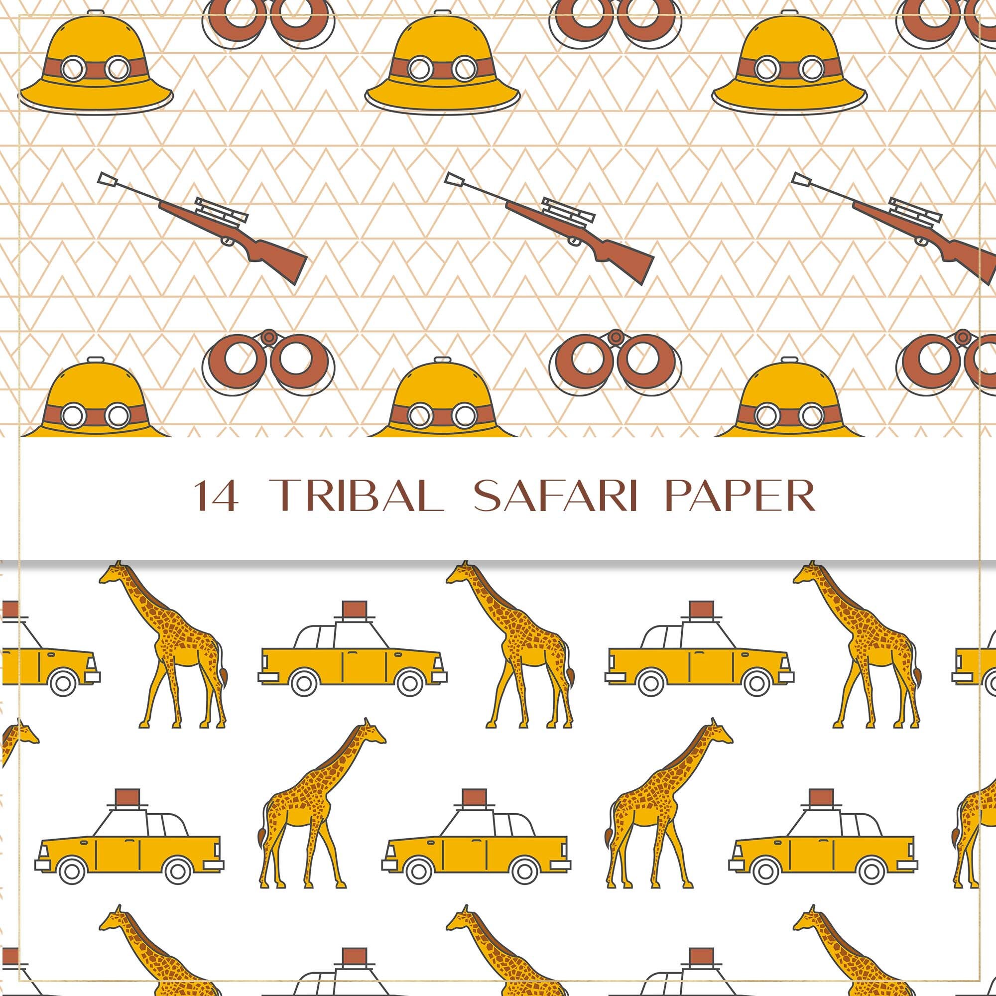Tribal Safari Digital Paper Seamless Paper Jungle Animals | Etsy
