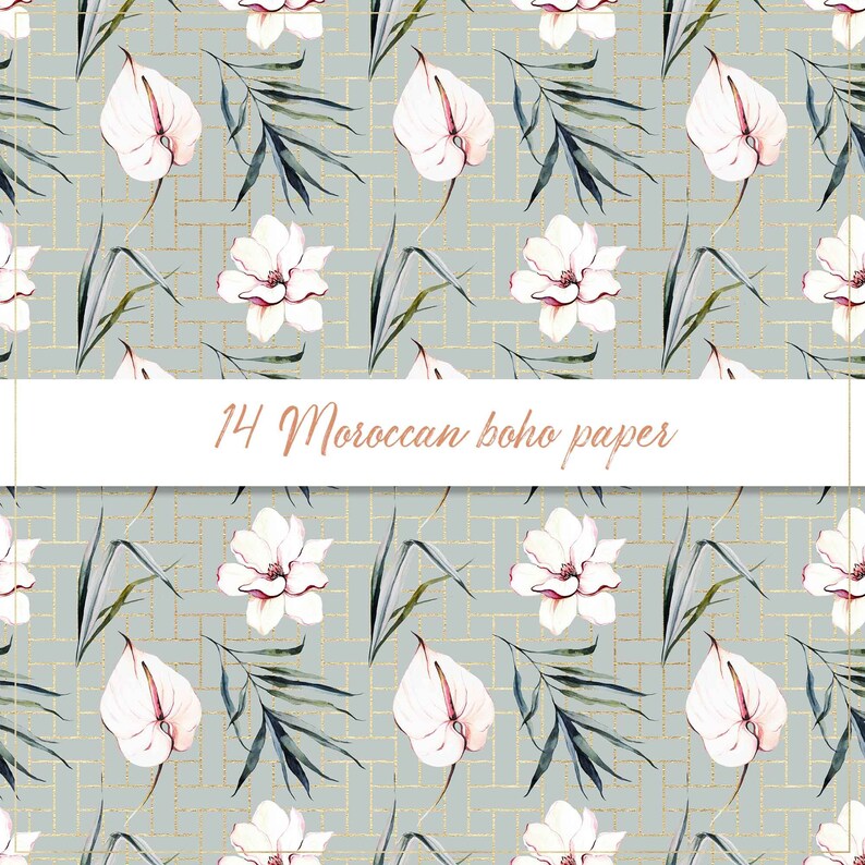 Moroccan Boho Digital Paper Seamless Pattern Moroccan Paper | Etsy