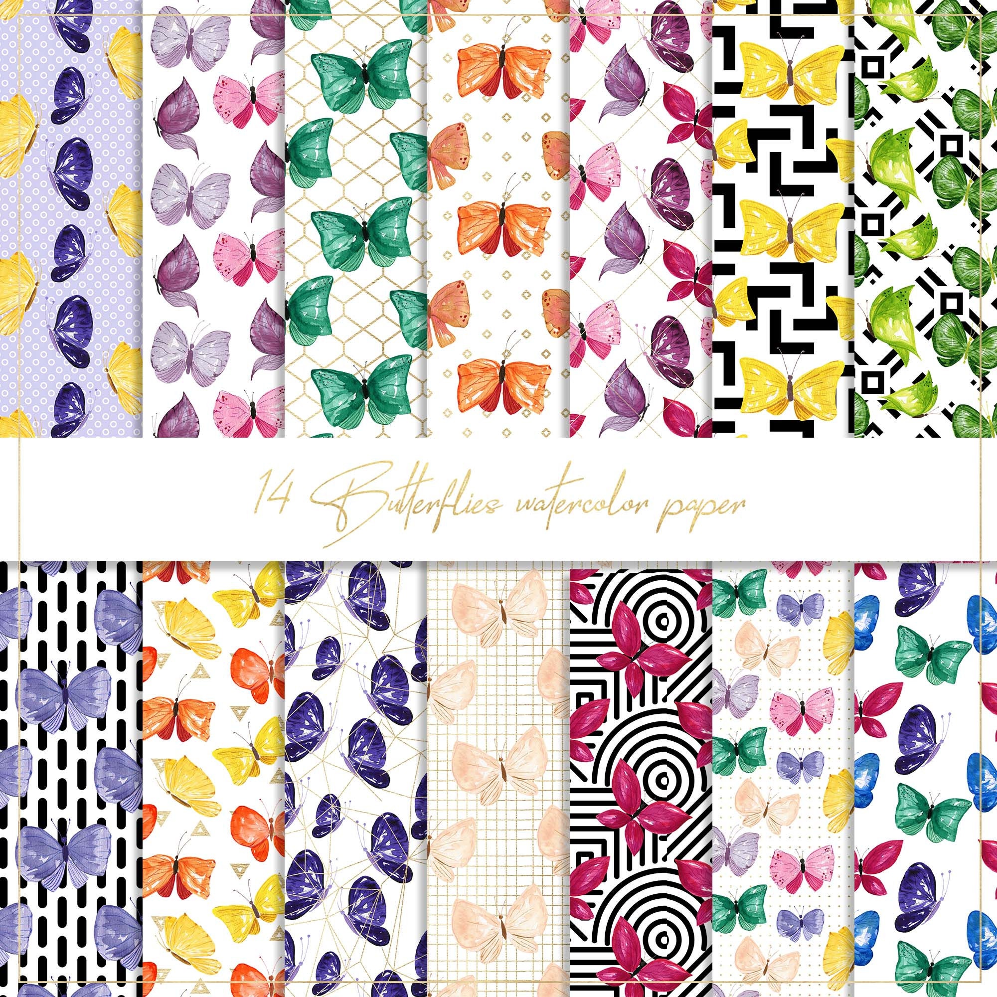 Butterflies digital paper seamless pattern spring butterfly | Etsy