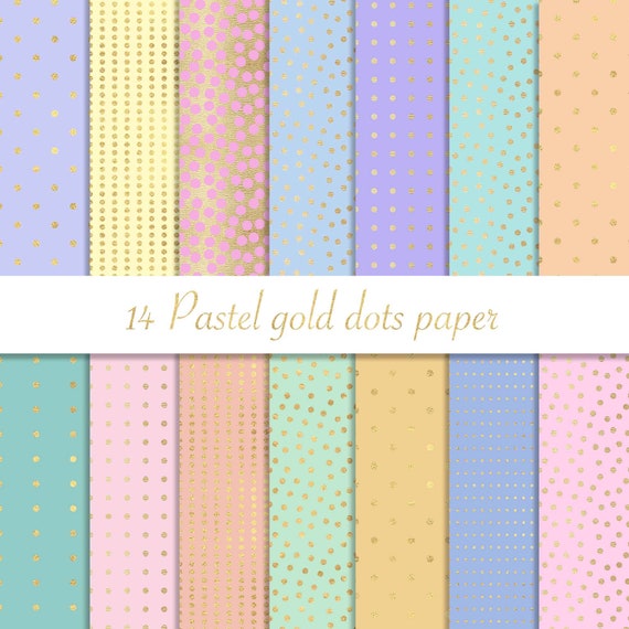 Pastel Gold Dots Digital Paper Seamless Paper Polk Dots - Etsy
