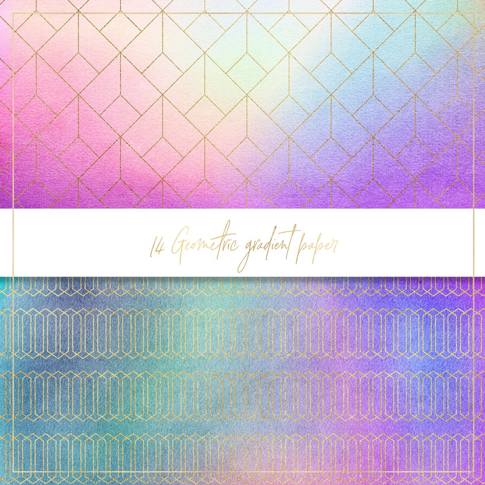 Geometric Pink Gradients Digital Paper Pastel Background | Etsy