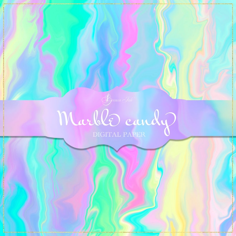 Marble Candy Digital Paper Marbling Pattern Colorful - Etsy