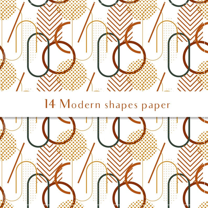 Modern Shapes Digital Paper Seamless Pattern Abstract | Etsy
