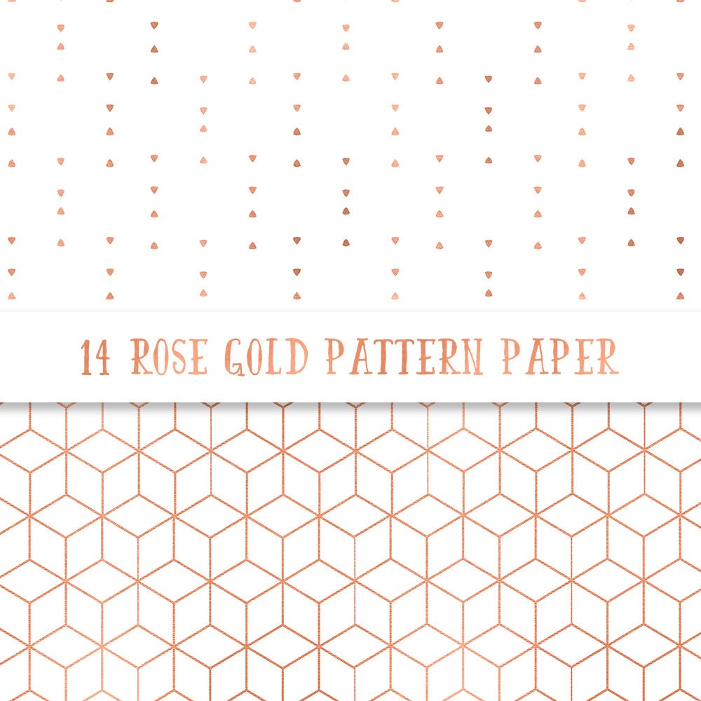 Rose Gold Digital Paper 14 Rose Gold Paper Glitter Paper | Etsy