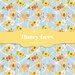 Honey Bees Digital Paper Seamless Pattern Sunflower - Etsy