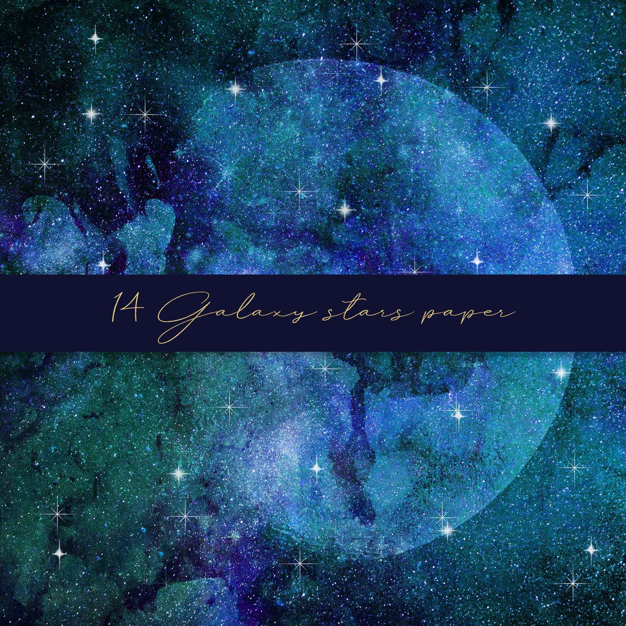 Galaxy Stars Digital Paper, Space Background, Watercolor Galaxy, Cosmic ...