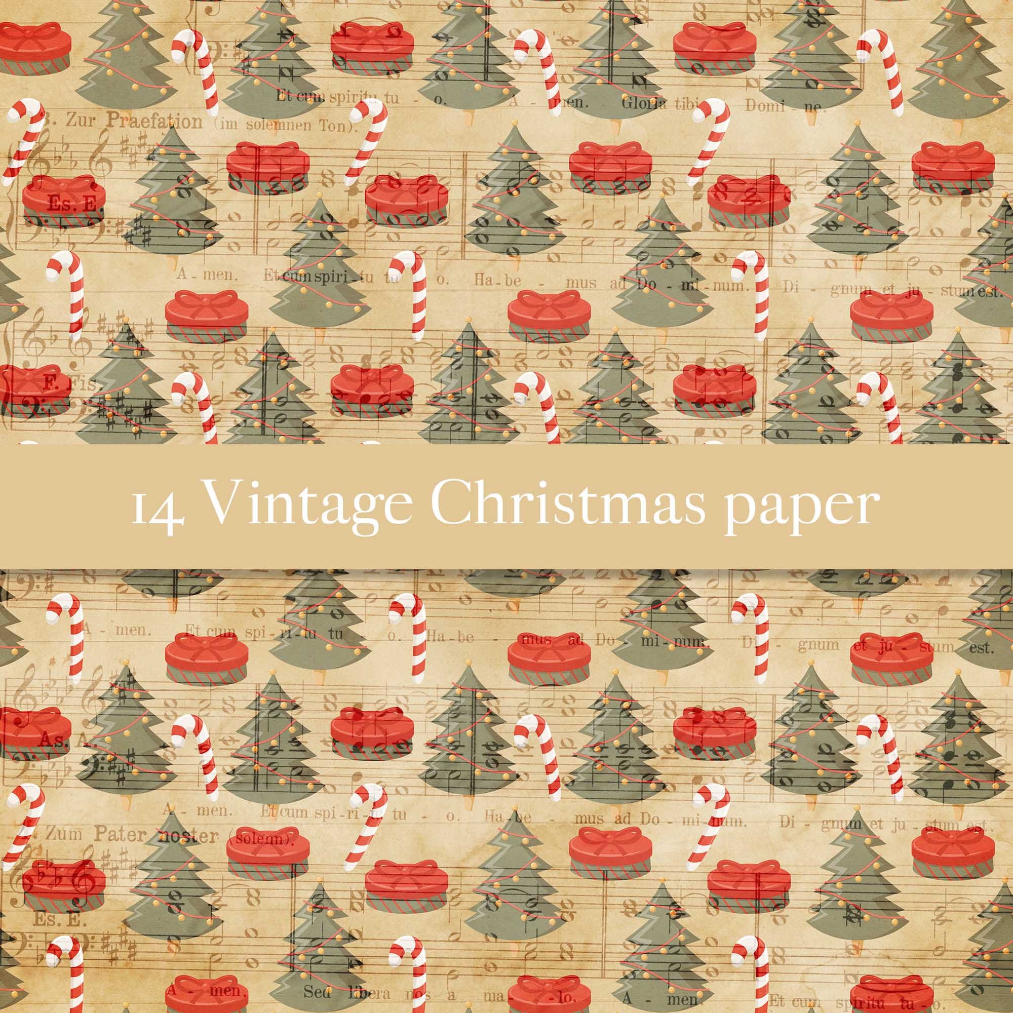 Vintage Christmas digital paper antique christmas rustic | Etsy