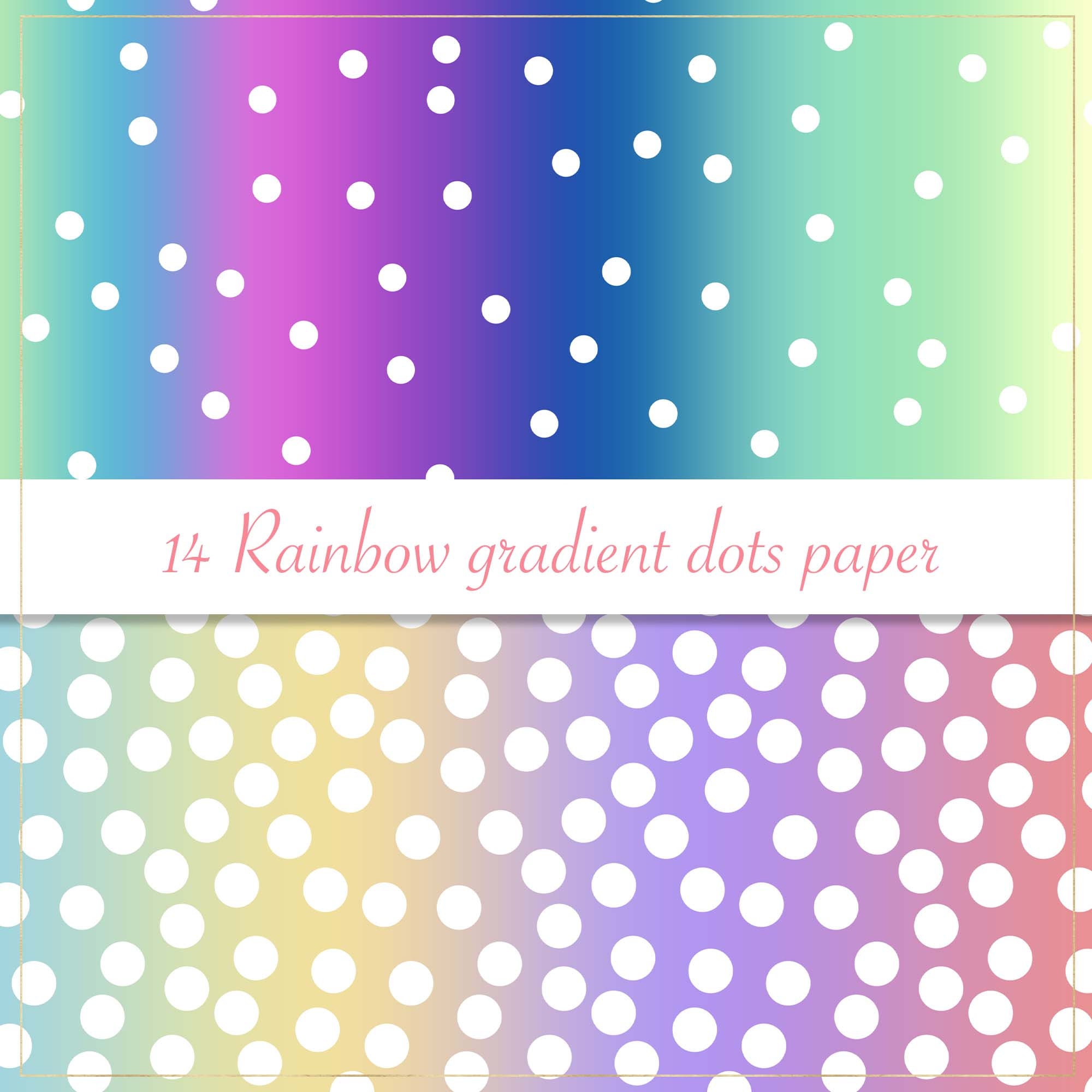 Rainbow Gradient Dots Digital Paper Polka Dots Backdrop - Etsy