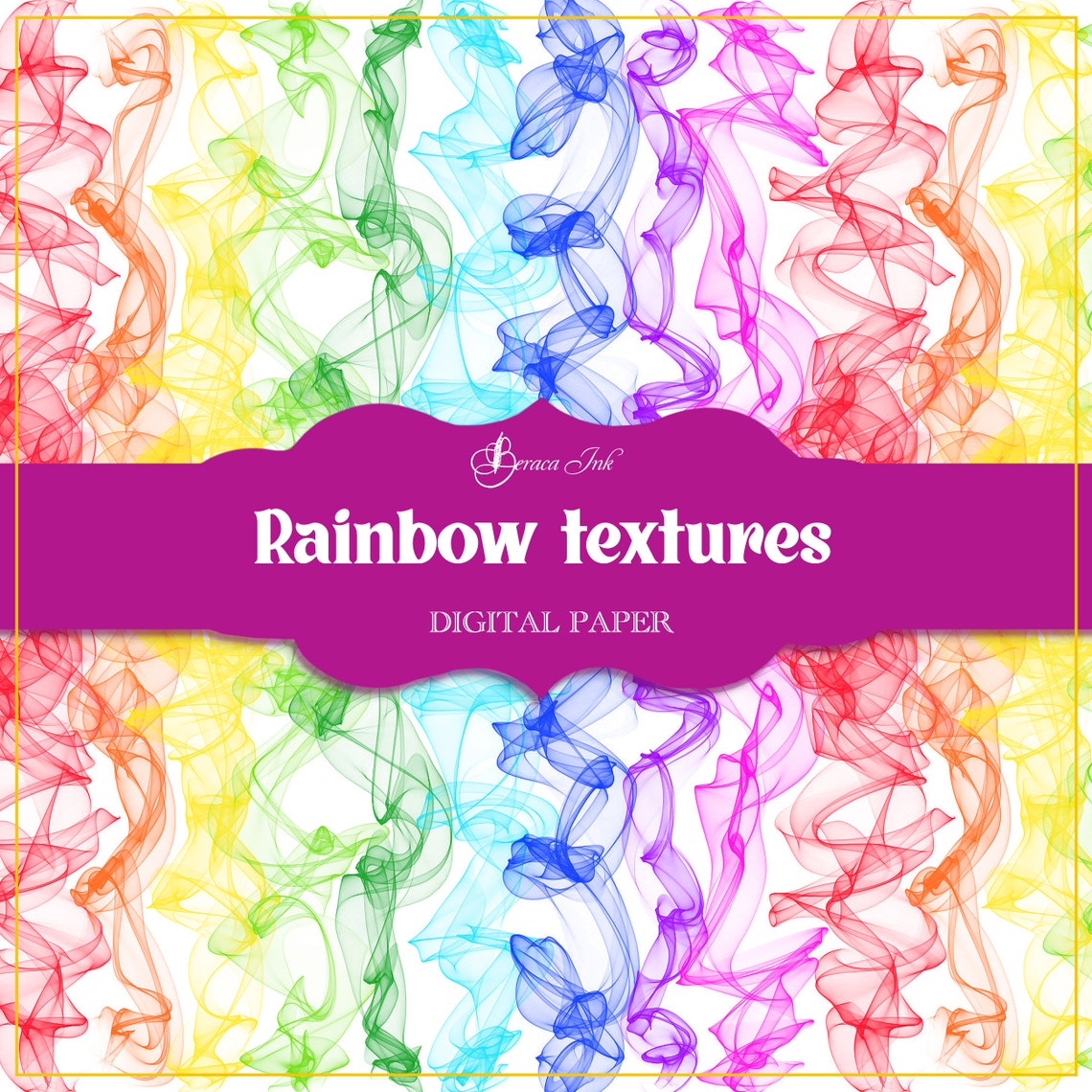 Rainbow Textures Digital Paper Watercolour Rainbow Colorful - Etsy