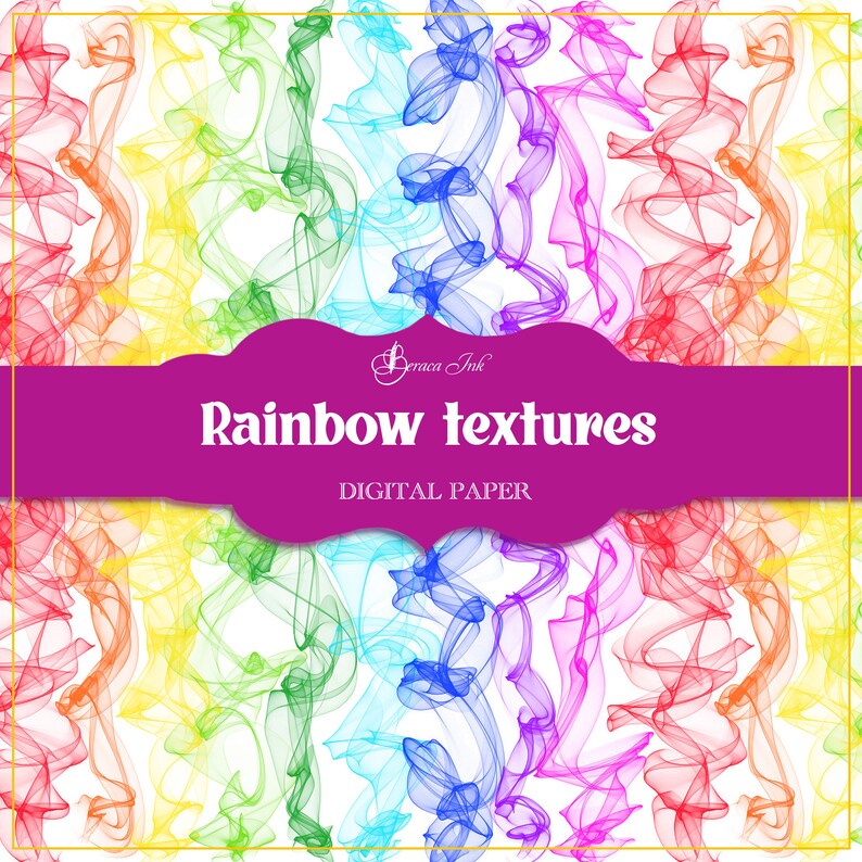 Rainbow Textures Digital Paper Watercolour Rainbow Colorful - Etsy