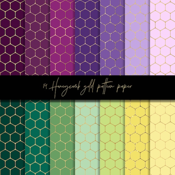 Honeycomb Gold Digital Paper Gold Honeycomb Pattern - Etsy