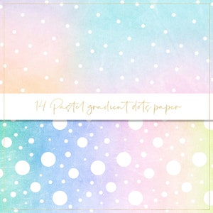 Pastel Gradient Dots Digital Paper, Polk Dots Pattern, Pastel ...
