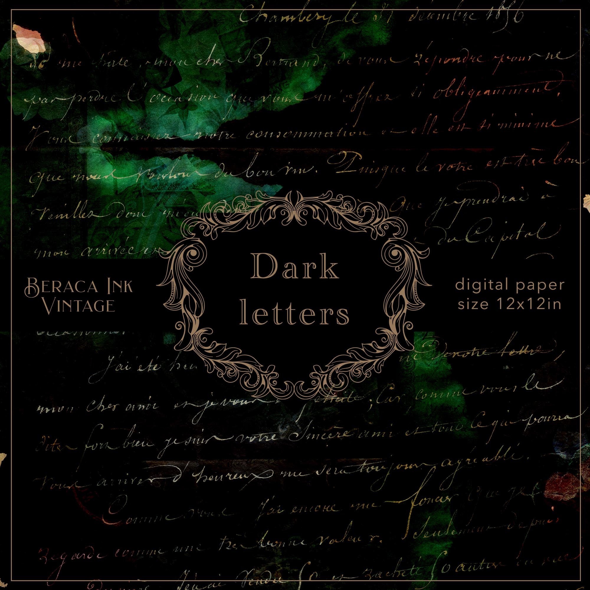 Dark Letters Digital Paper, Grunge Paper, Dark Academia, Old Paper ...