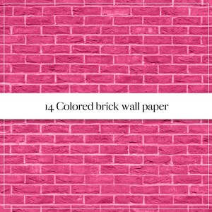 Colored Brick Wall Digital Paper, Brick Background, Red Brick, Rainbow ...