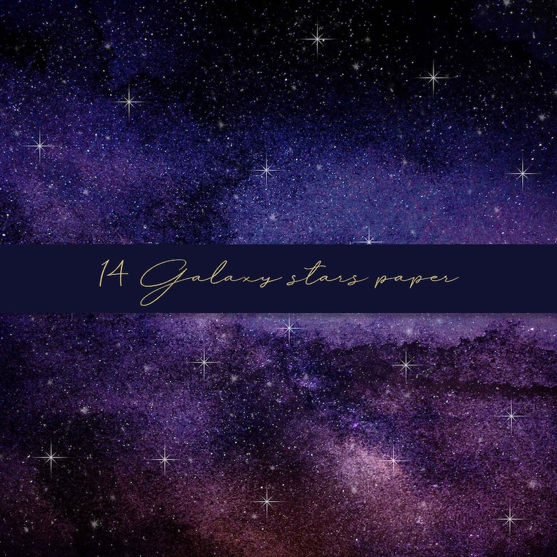 Galaxy Stars Digital Paper Space Background Watercolor - Etsy