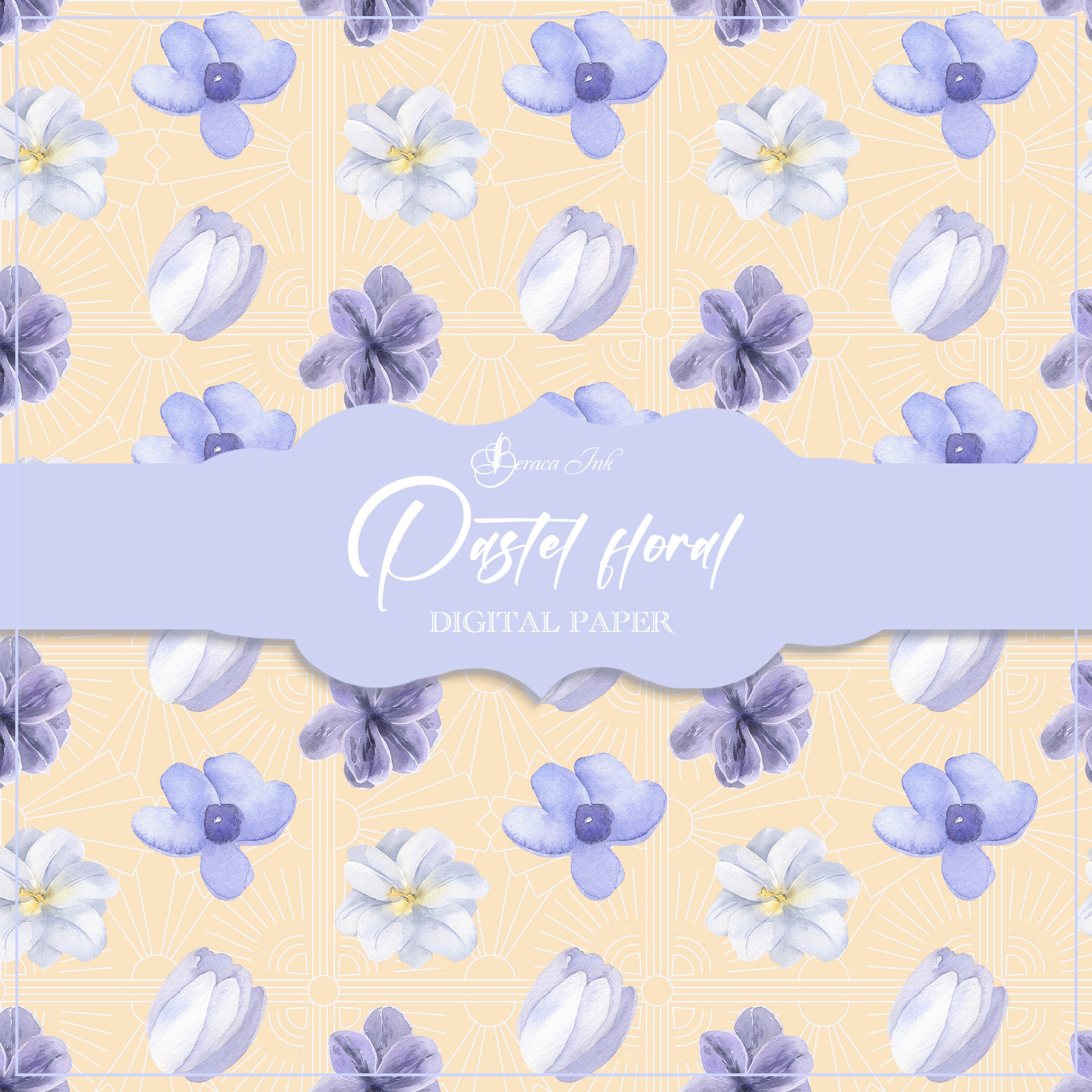 Pastel Floral Digital Paper Seamless Pattern Bohemian - Etsy