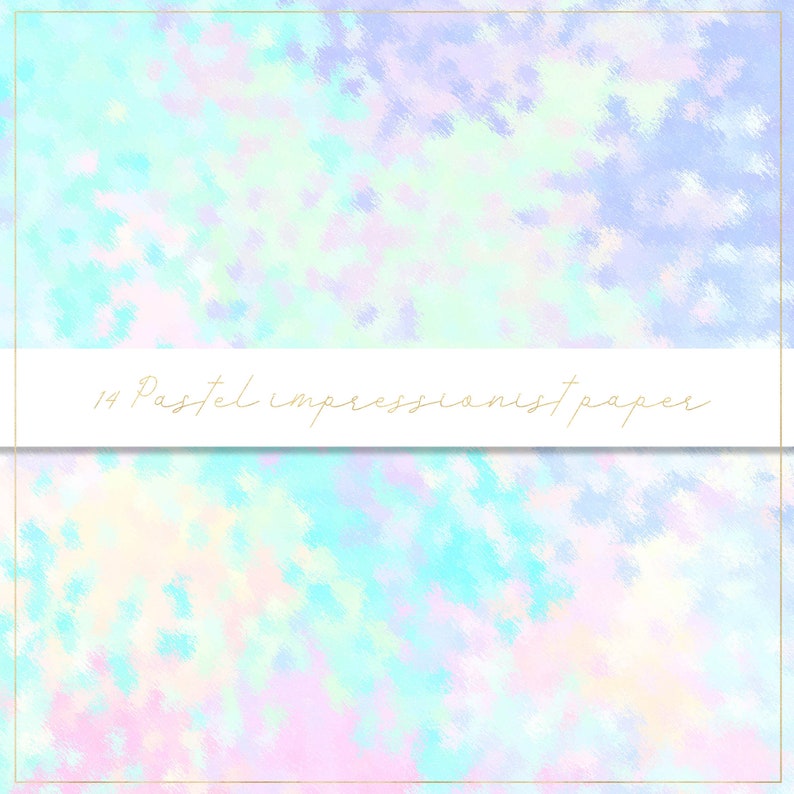 Pastel Impressionist Digital Paper Ombre Textures Pastel | Etsy