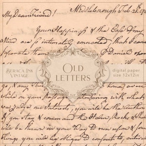 Old Letters Digital Paper, Antique Documents, Ephemera Paper, Vintage ...