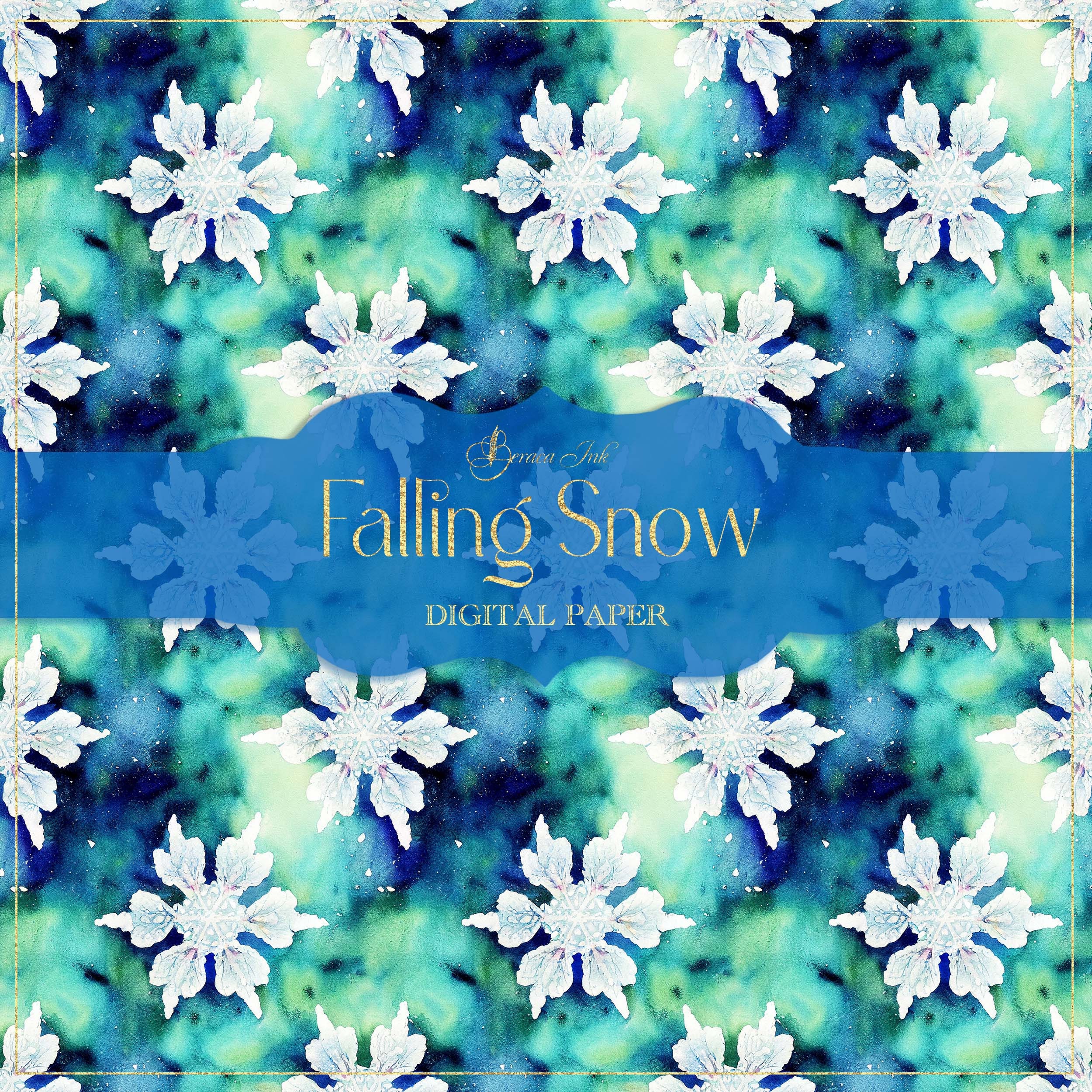 Falling Snow Digital Paper Seamless Pattern White - Etsy