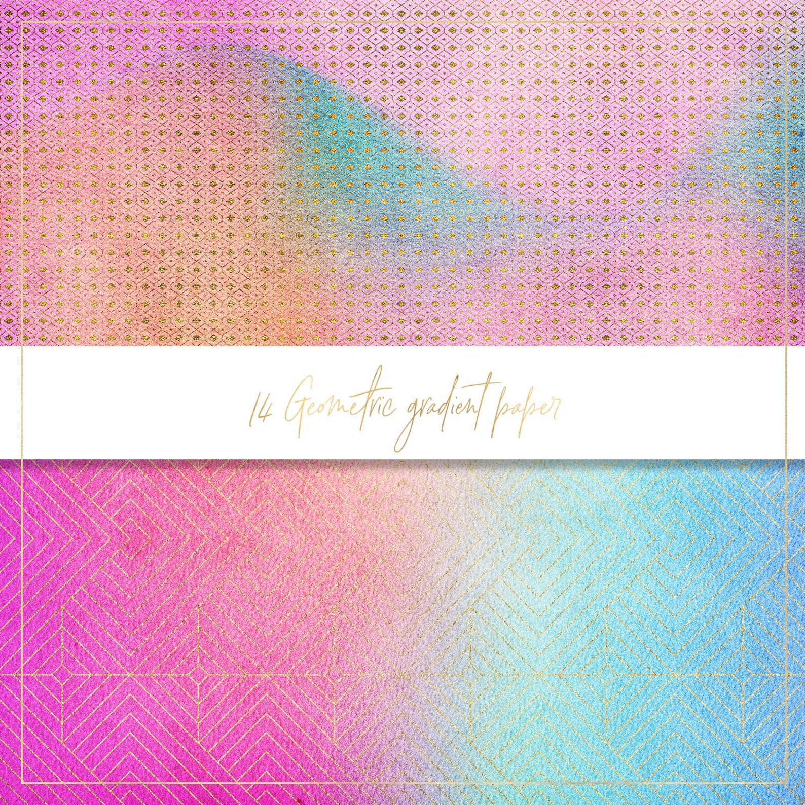 Geometric Pink Gradients Digital Paper Pastel Background | Etsy