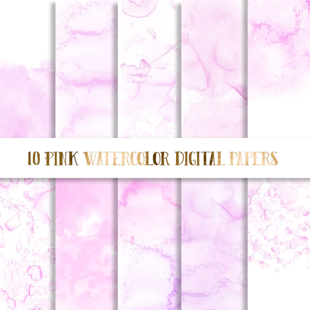 Pink Watercolor Digital Paper, Pink Watercolor Paper, Watercolor ...