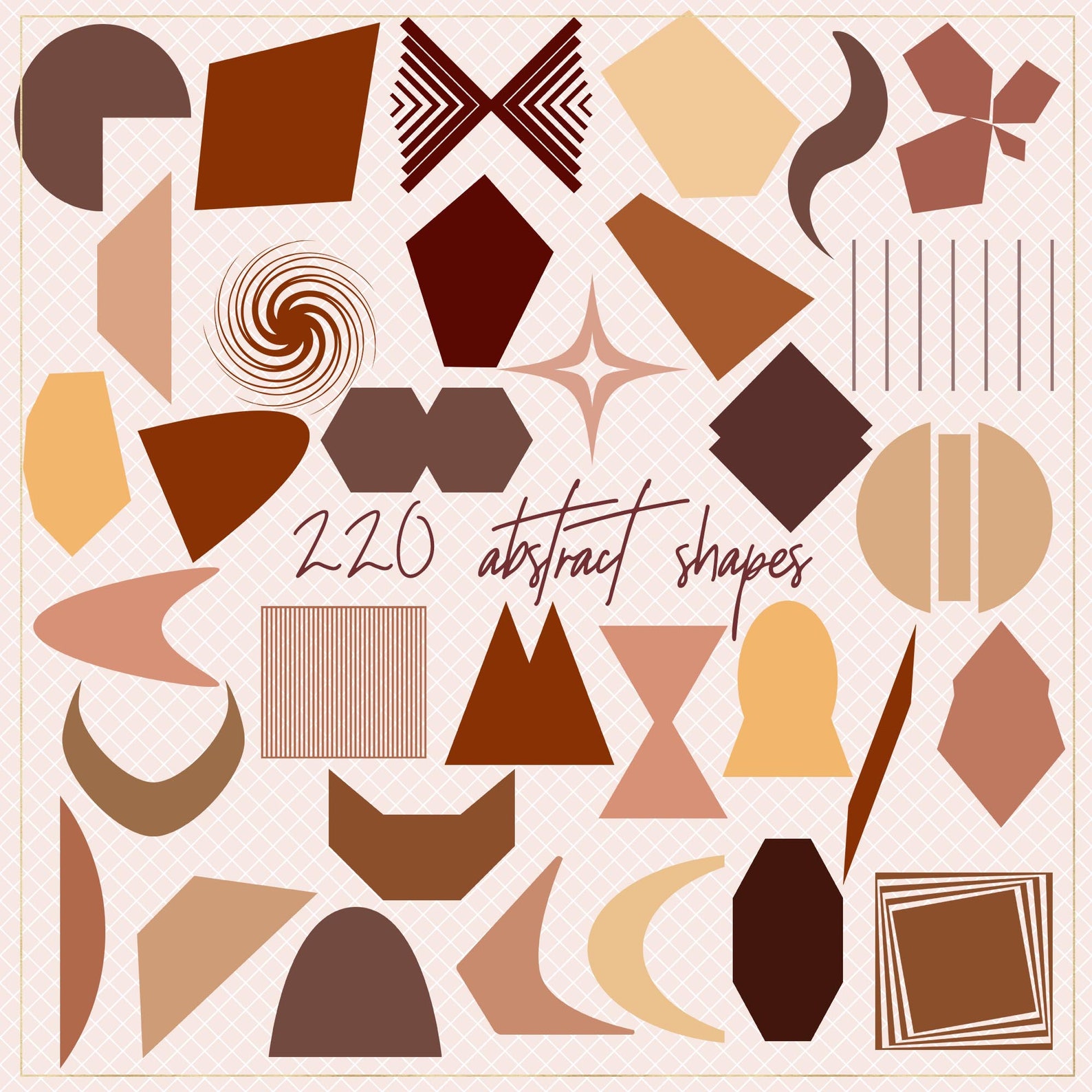 Abstract Shapes Clipart Modern Terracotta Elements Boho Clip - Etsy