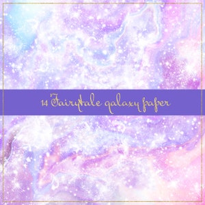 Fairytale Galaxy Digital Paper, Pink Galaxy, Cosmic Backdrop, Clouds ...