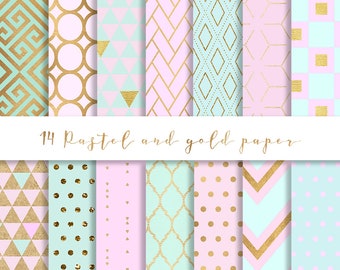 Mint Digital Paper | Etsy