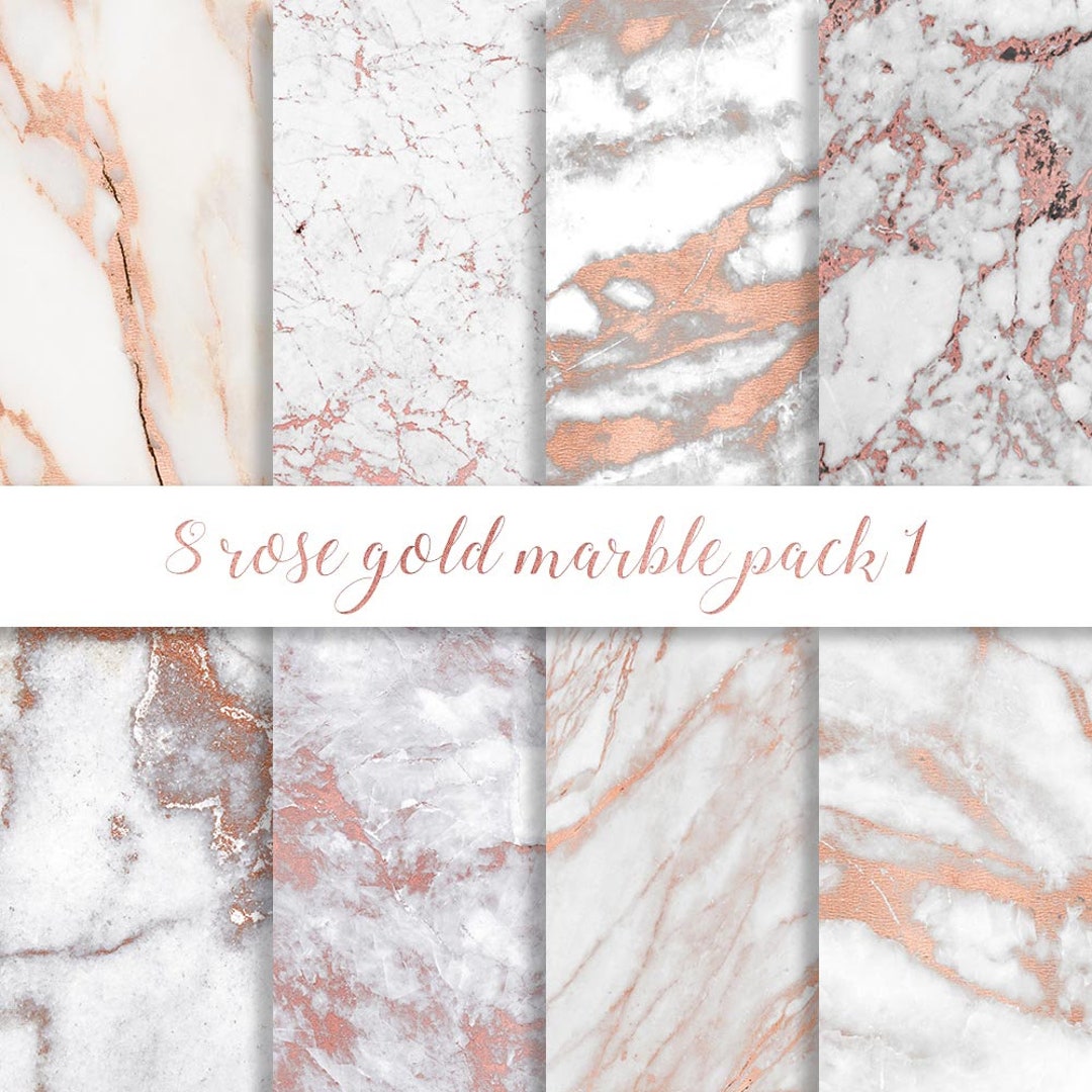 Rose Gold Marble Digital Paper, Rose Gold Marble Paper, Rose Gold ...
