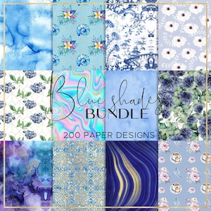 Blue Shades BUNDLE Digital Paper, Blue Wallpaper, Galaxy Background ...