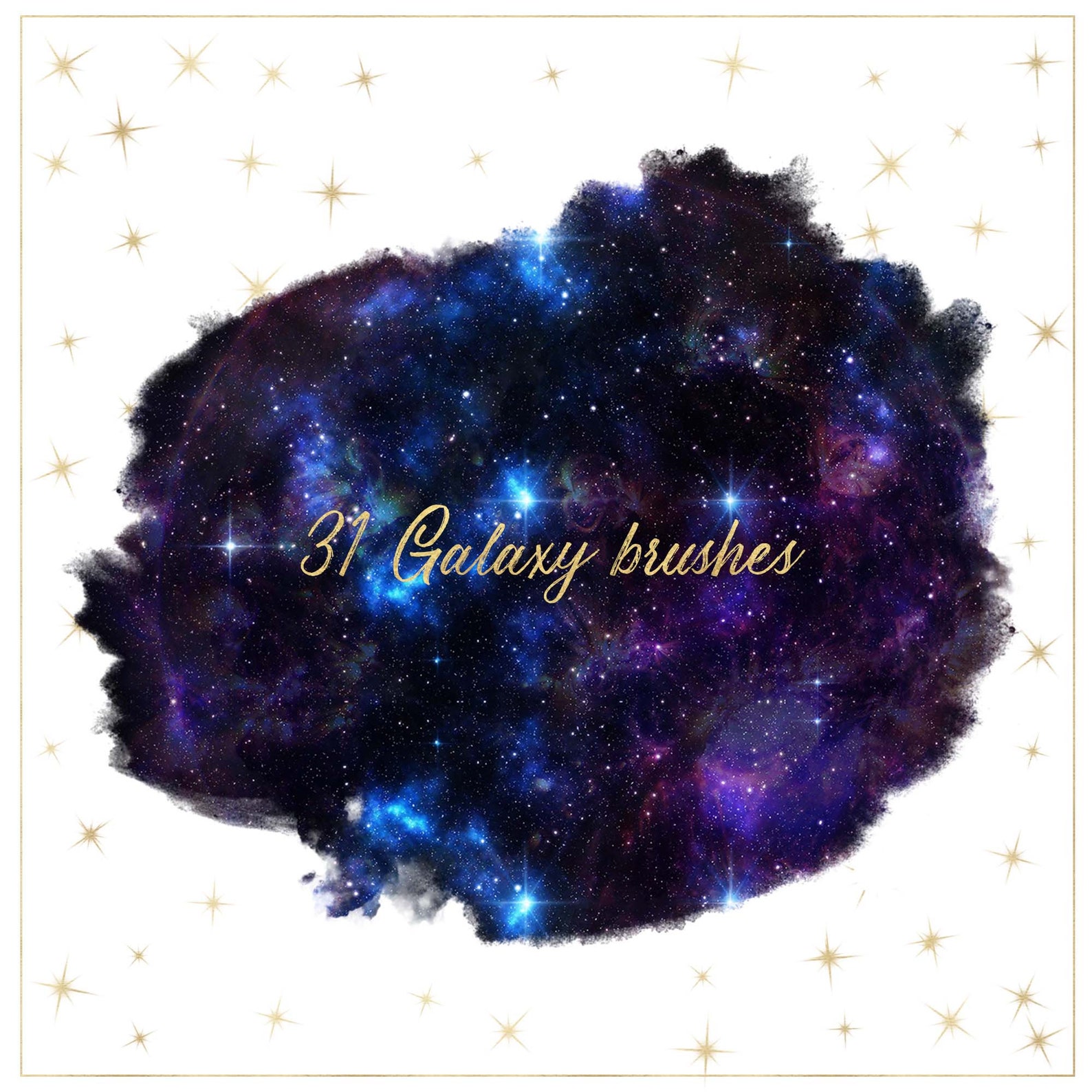 Galaxy Watercolor Brushes CLIPART, PNG Brush Strokes, Stars Clip Art ...