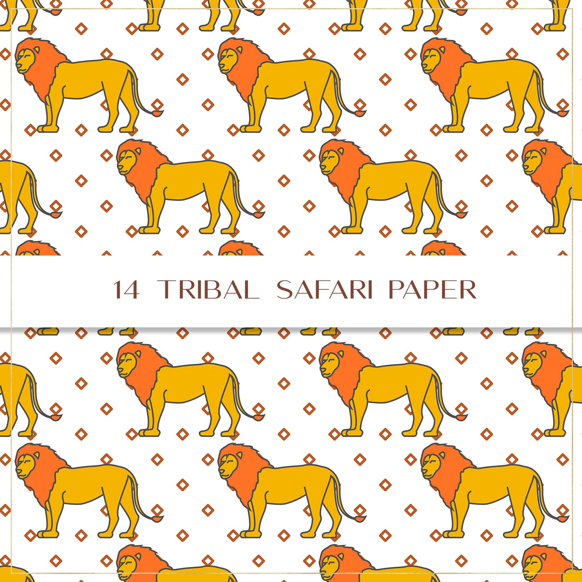 Tribal Safari Digital Paper Seamless Paper Jungle Animals | Etsy