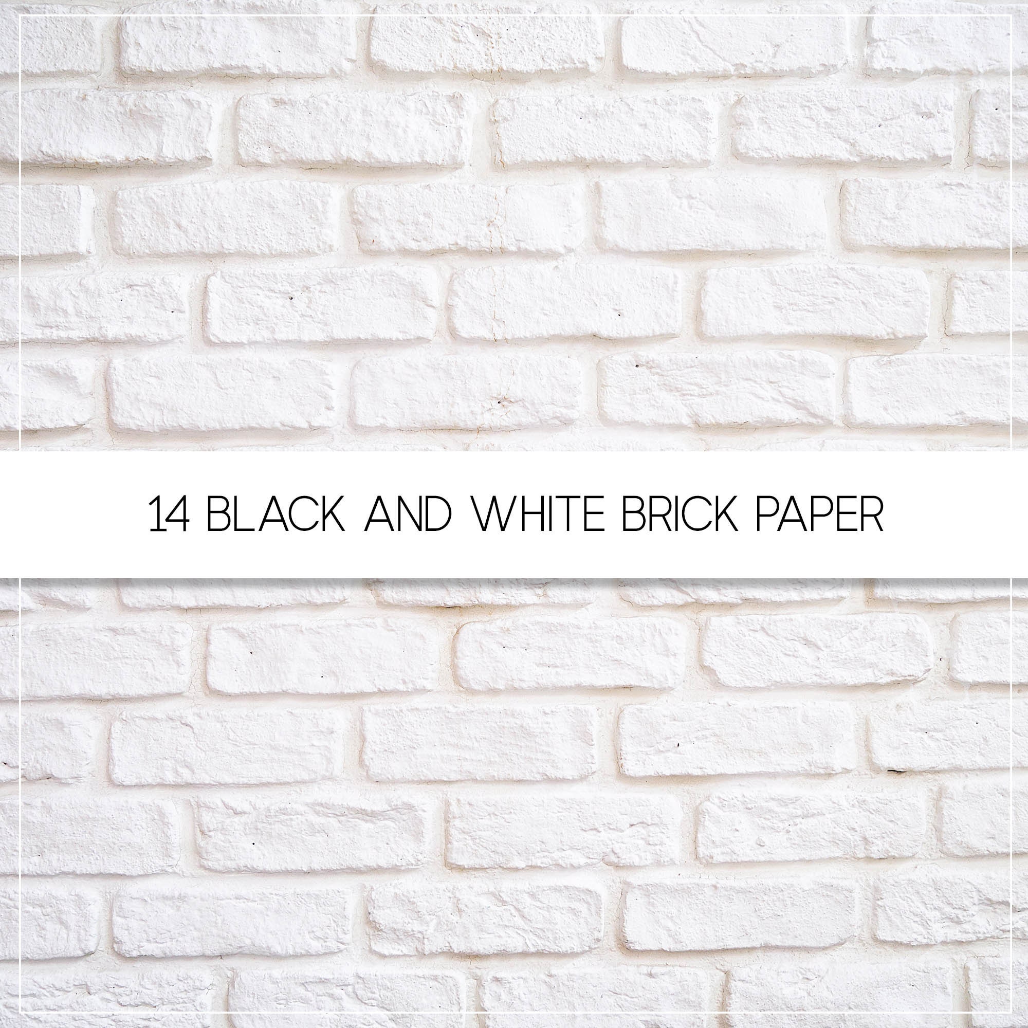 Black and White Brick Digital Paper, Brick Background, Distressed Brick ...