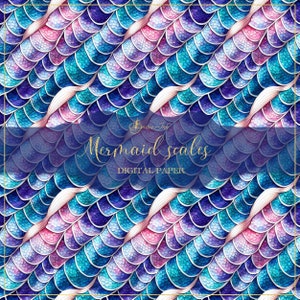 Mermaid Scales Digital Paper, Seamless Pattern, Pink Siren Background ...