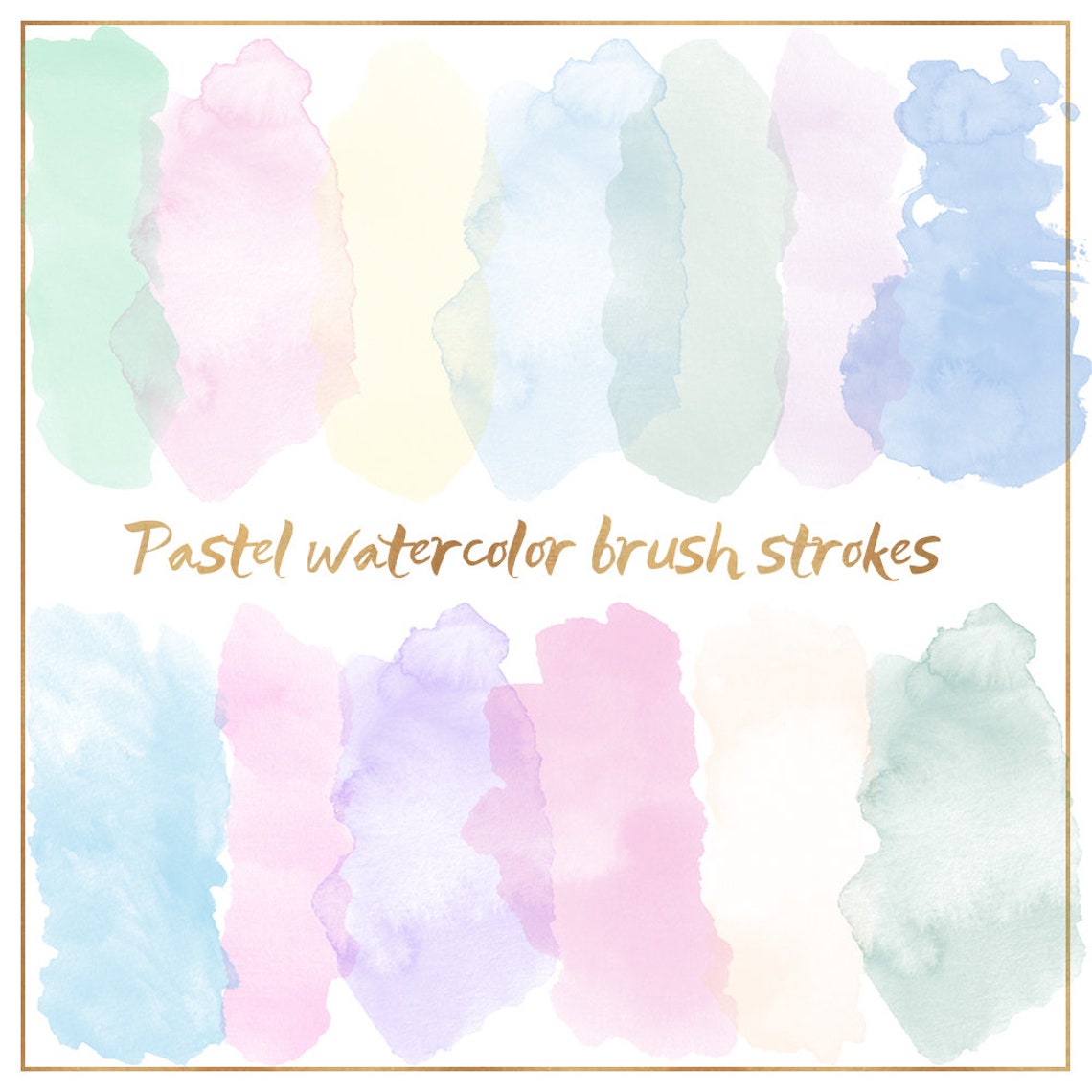 Pastel Watercolor Brush Strokes Watercolor Clipart Pastel - Etsy