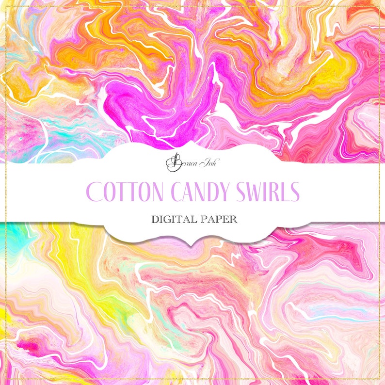 Cotton Candy Swirls Digital Paper Marble Pattern Pastel - Etsy