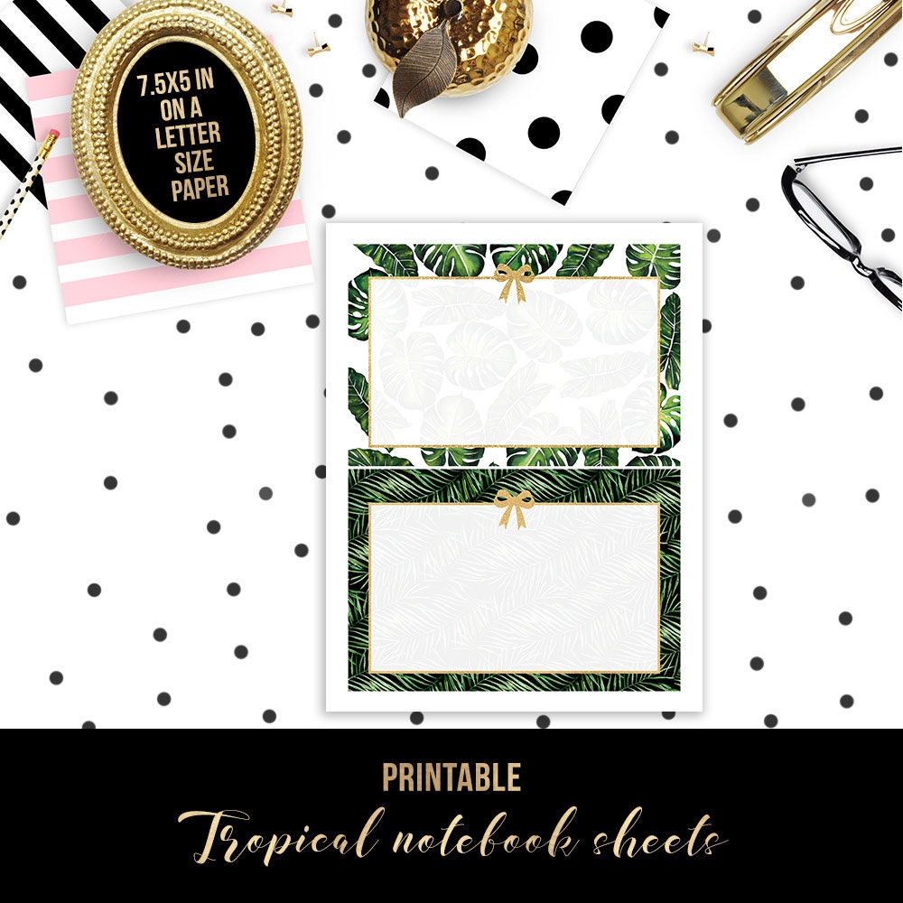 Printable tropical notebook tropical notes tropical | Etsy