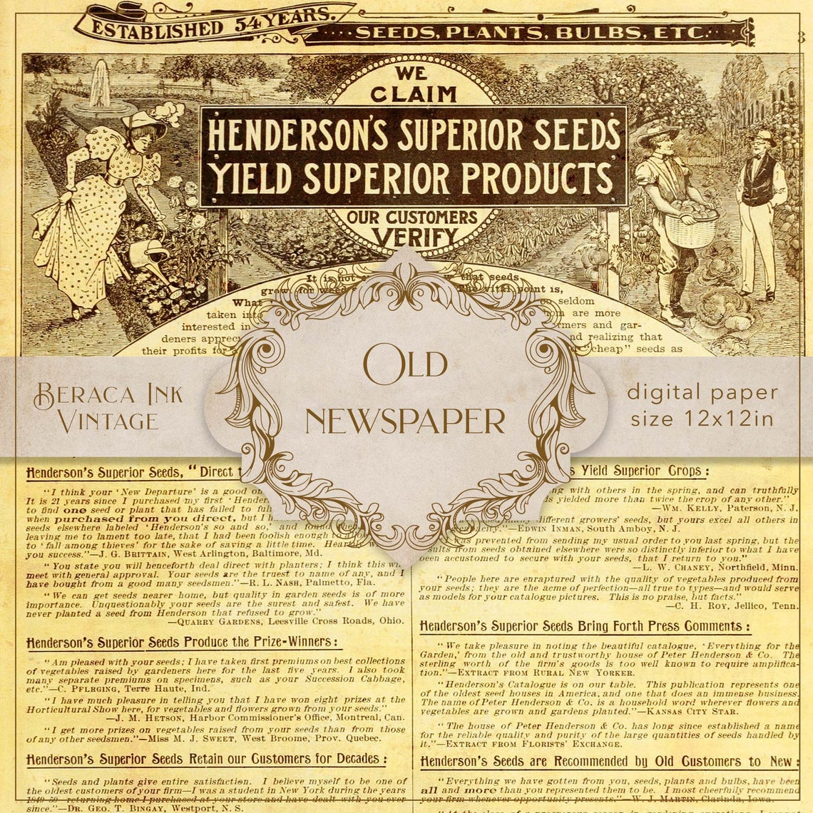 Old Newspaper Digital Paper, Ephemera Paper, Vintage Scrapbook, Junk ...