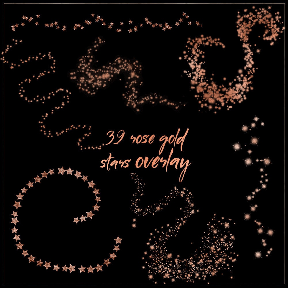 Rose Gold Stars Clipart, Rose Gold Star Overlay, Rose Gold Glitter ...