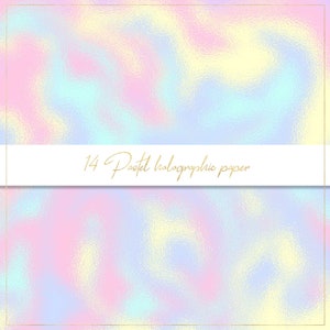 Pastel Holographic Digital Paper, Pastel Iridescent Paper, Unicorn ...