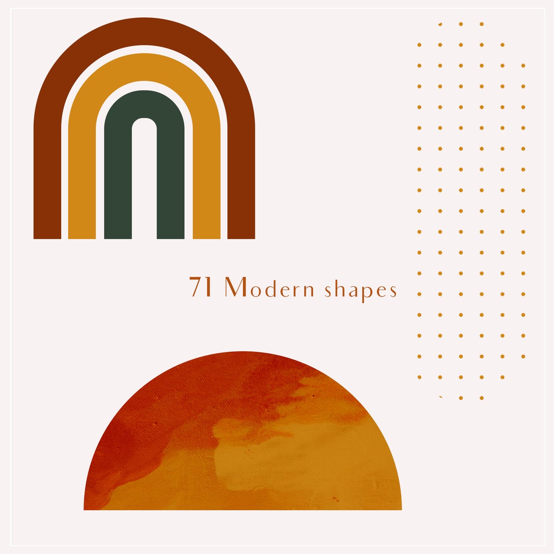 71 Modern shapes clipart geometric clip art terracotta | Etsy