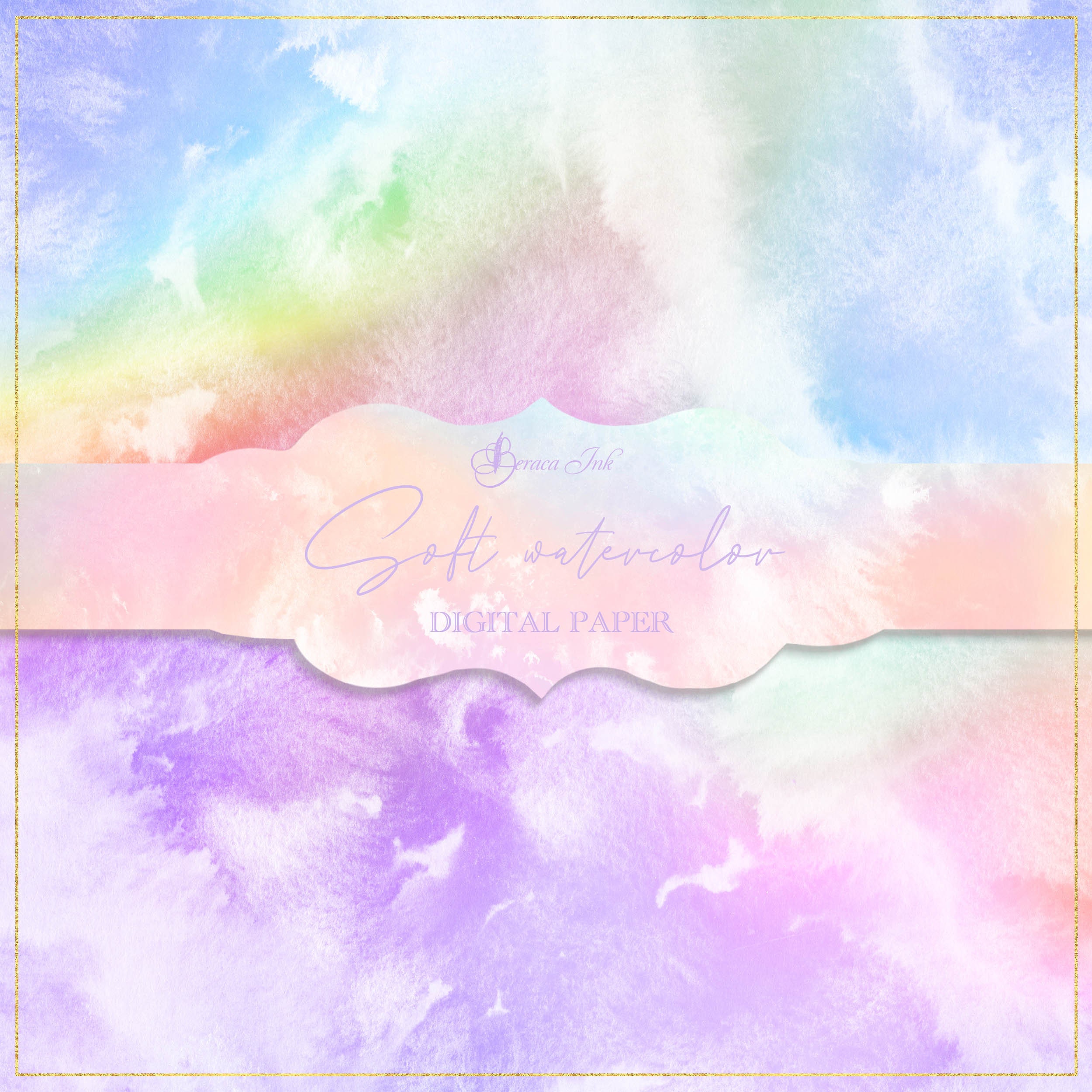 Soft Watercolor Digital Paper Gradient Wallpaper Ombre | Etsy