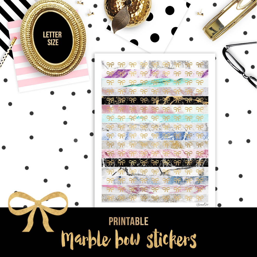 Printable Marble Planner Stickers Gold Marble Stickers - Etsy