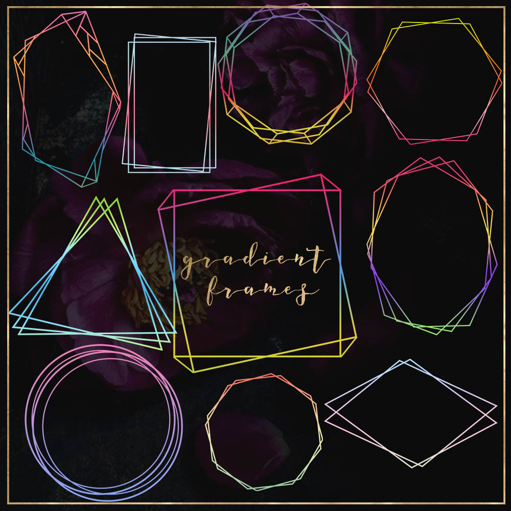 50 Geometric Frames Clipart Gold Frames Geometric Clip Art | Etsy Australia