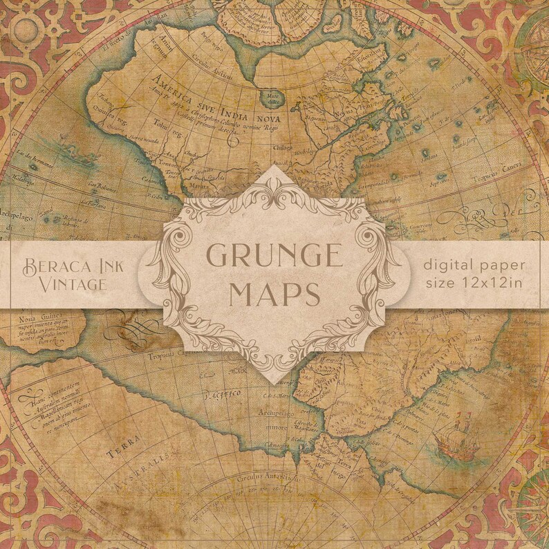 Grunge Maps Digital Paper Old Maps Paper Junk Journal - Etsy