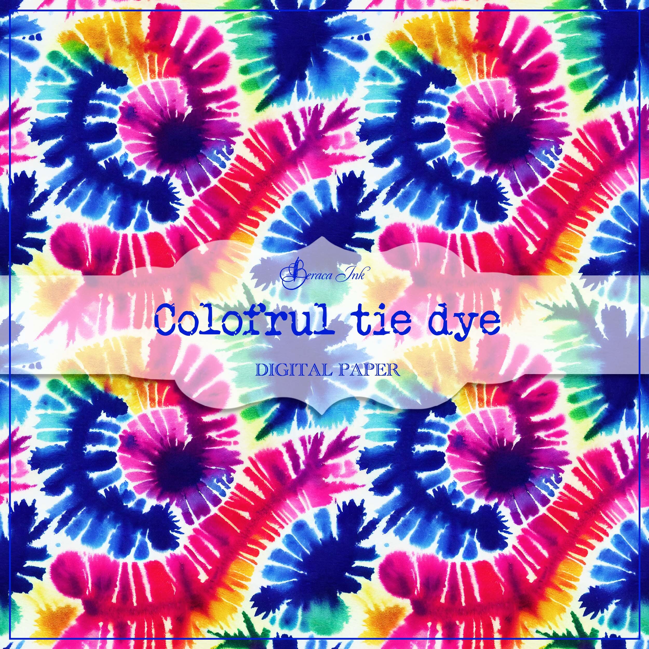 Colorful Tie Dye Digital Paper Seamless Pattern Rainbow - Etsy