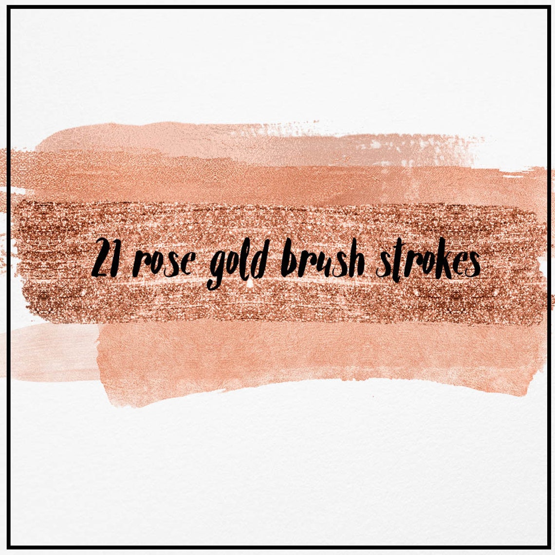 Rose Gold Brush Strokes Rose Gold Clipart Rose Gold - Etsy