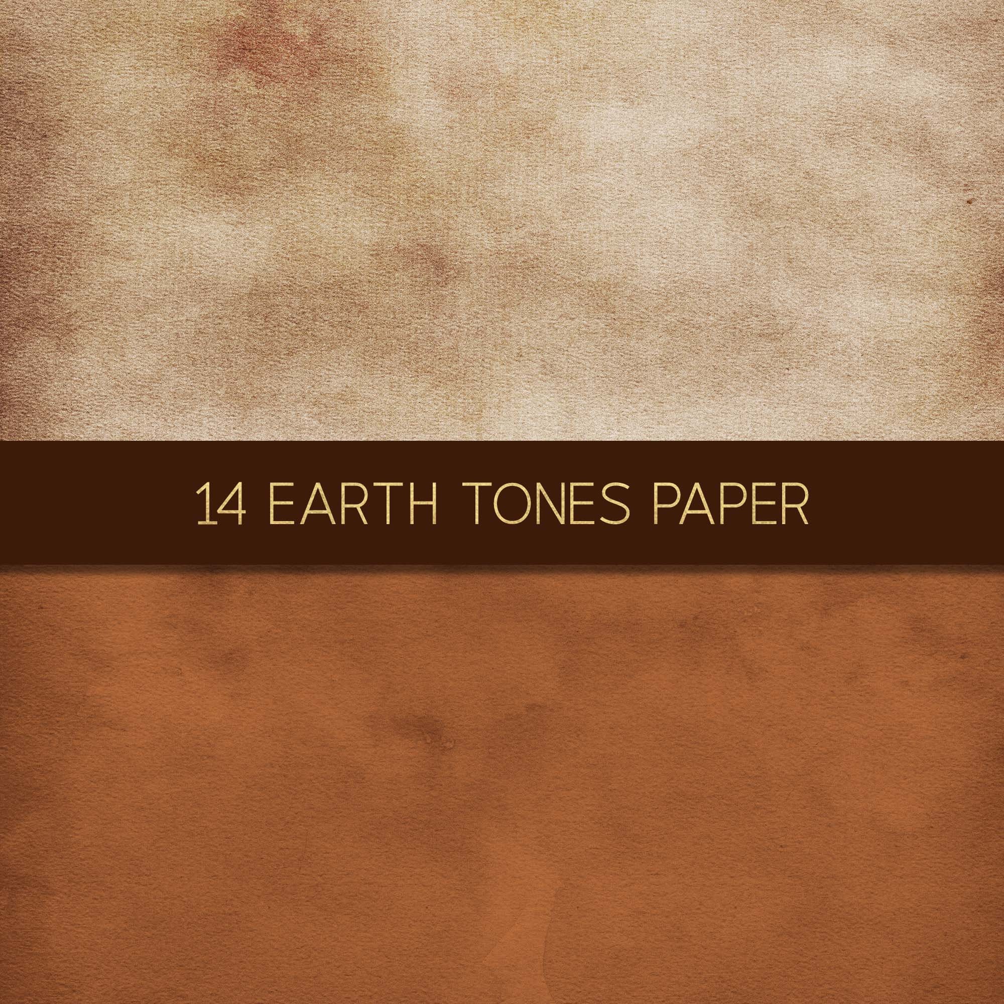 Earth Tones Digital Paper, Neutral Background, Brown Watercolor ...