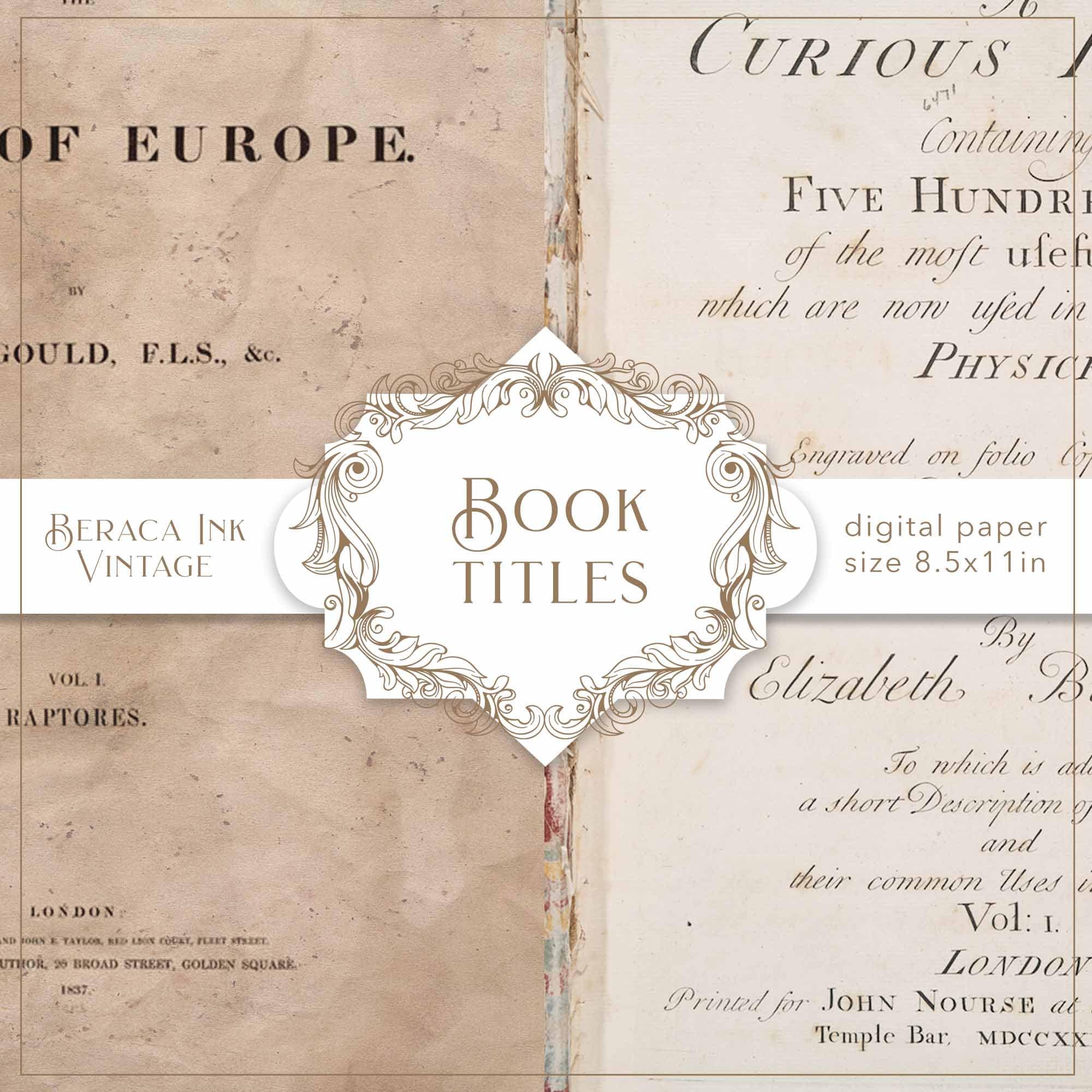 Book Titles Digital Paper Vintage Paper Grunge Wallpaper - Etsy